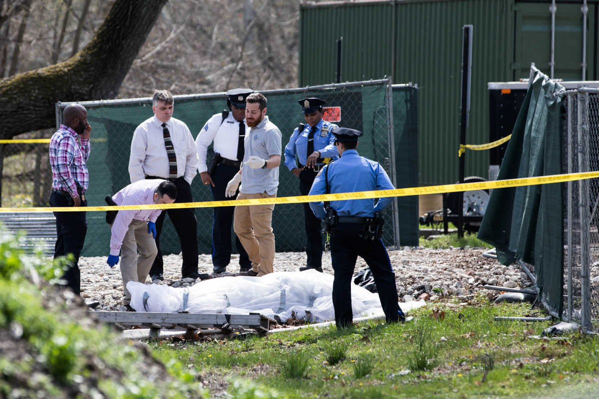 Tarp Over Dead Person At Crime Scene